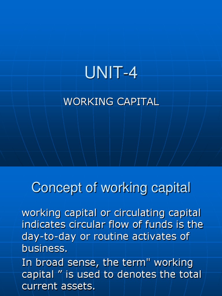 Working Capital | PDF | Working Capital | Capital (Economics)