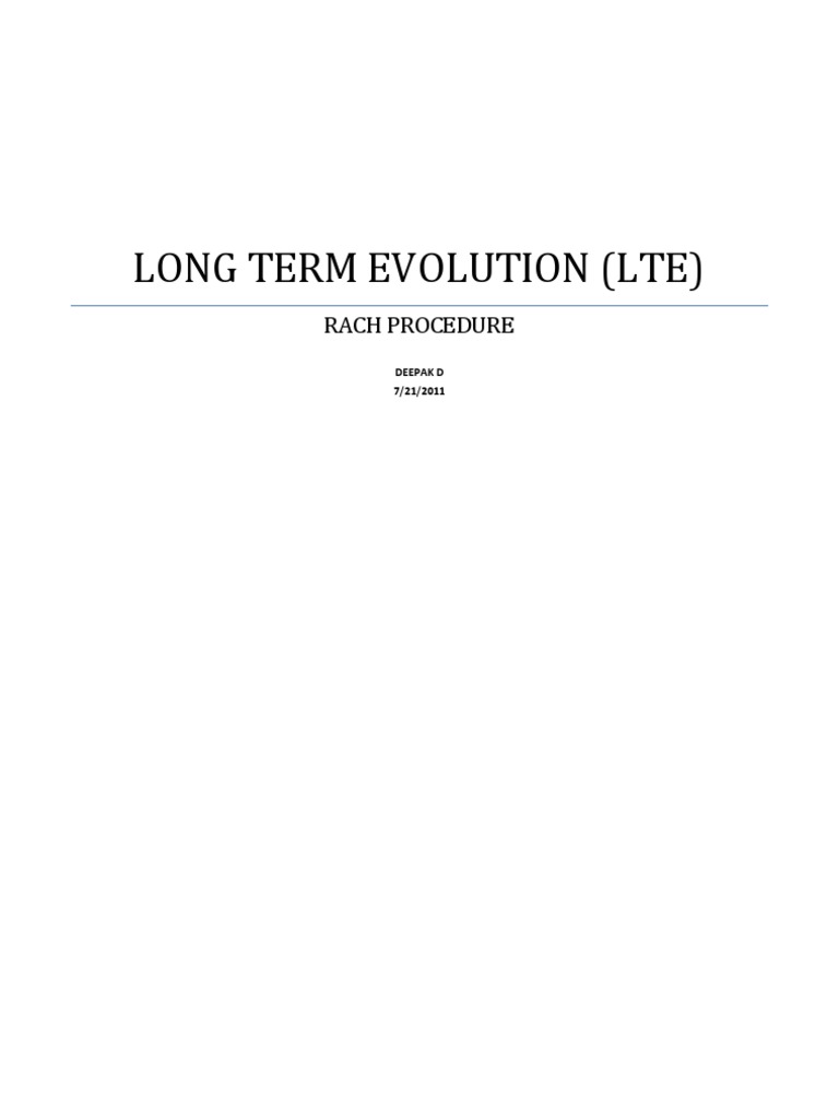 Lte Rach Procedure Pdf Telecommunications Engineering Computer Networking