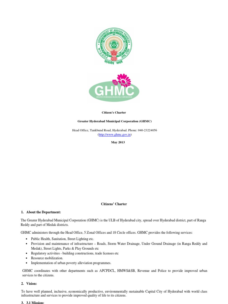 Citizen Charter GHMC | Download Free PDF | Notary Public | Business