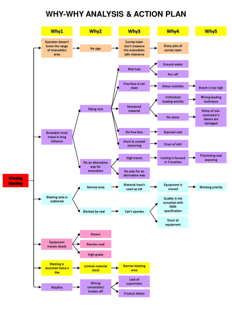Why-Why Analysis & Action Plan: Why5 Why4 Why3 Why2 Why1 | PDF
