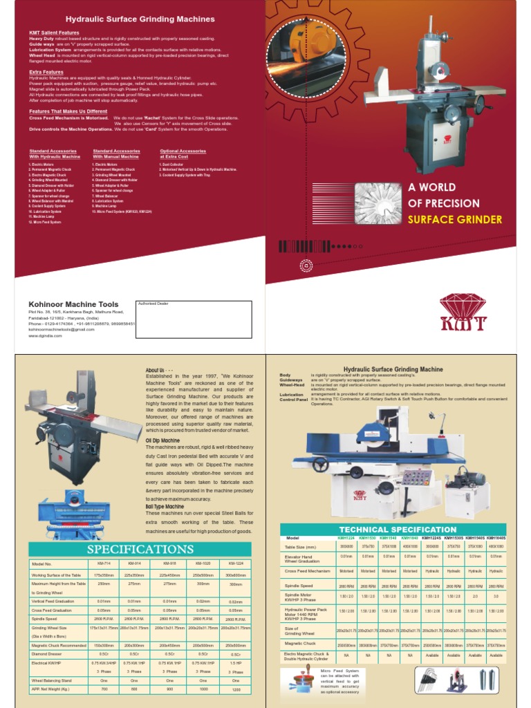 Catalog - For - Surface - Grinding - Machines - by - Kohinoor - Machine ...
