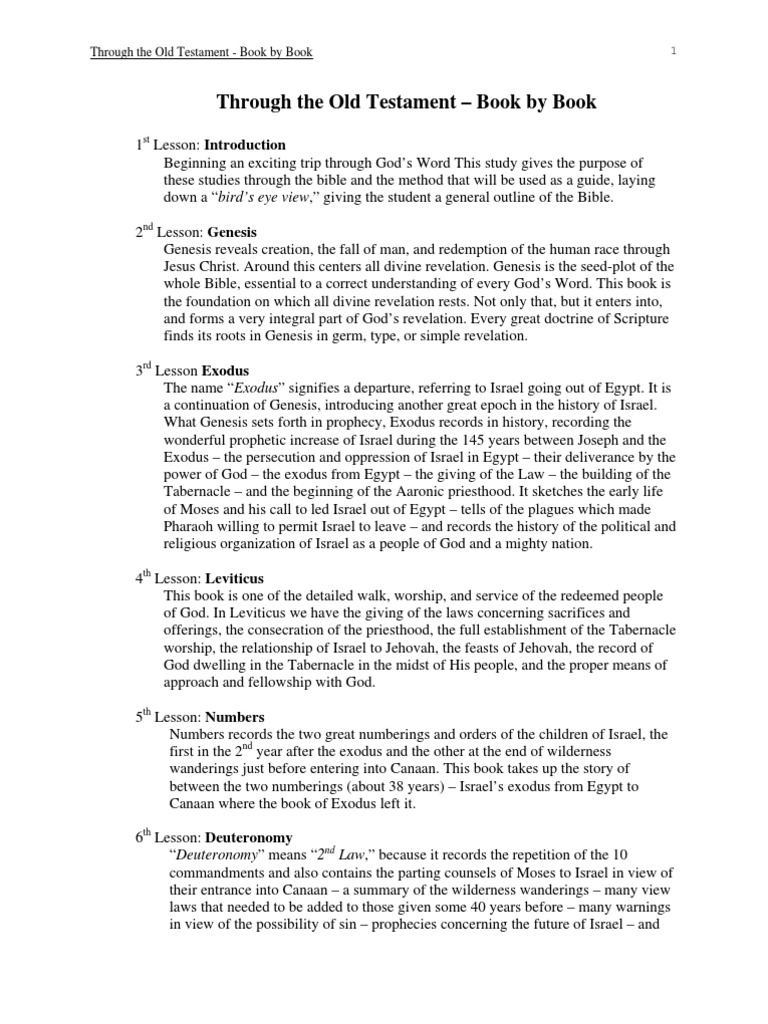 Through Old Testament | PDF | Book Of Numbers | Book Of Leviticus