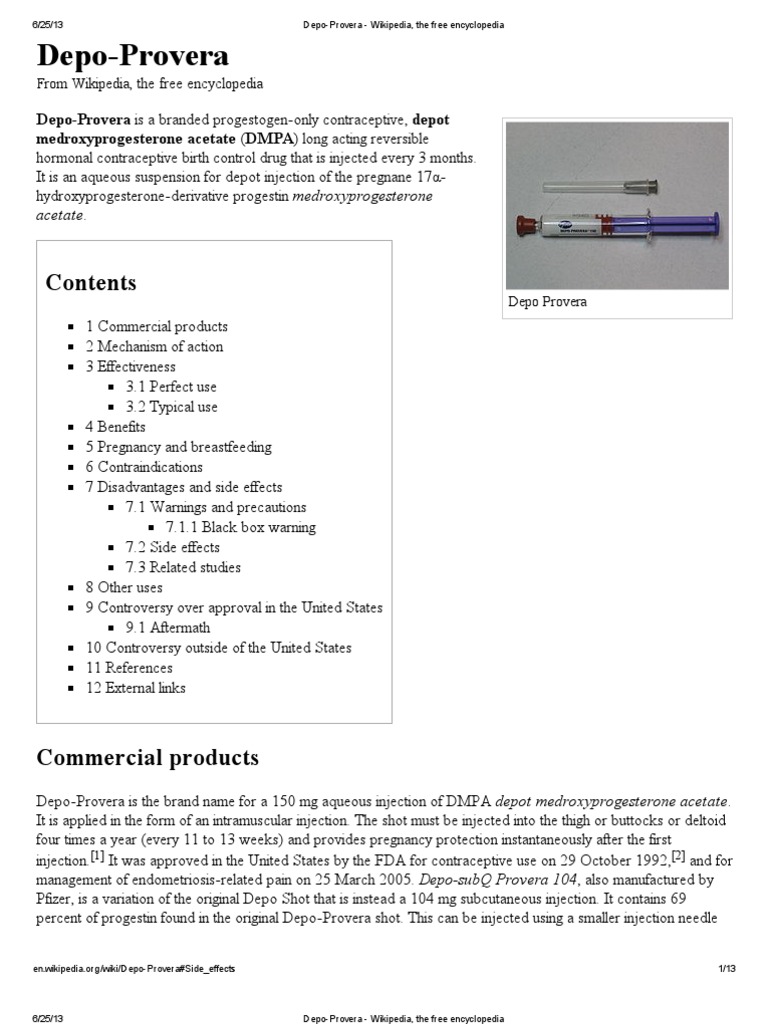 Depo-Provera - Wikipedia, The Free Encyclopedia | PDF | Luteinizing ...