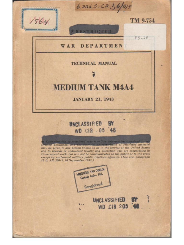 TM 9-754 M4a4 | PDF | Clutch | Throttle