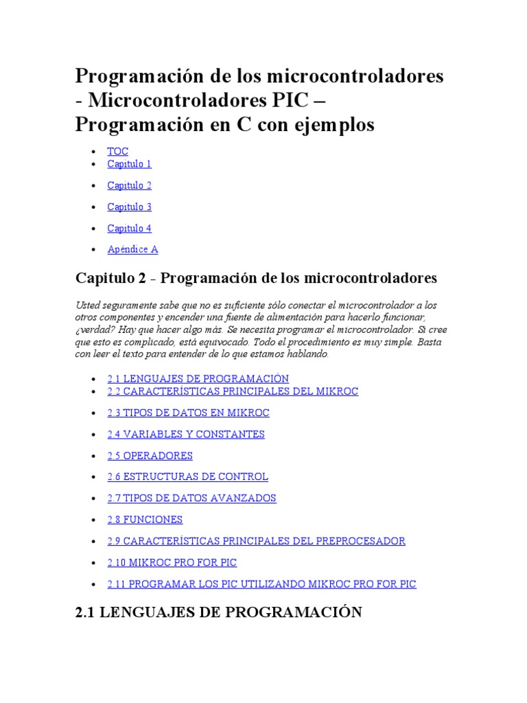 Programación de Los Microcontroladores | PDF | Lenguaje ensamblador ...