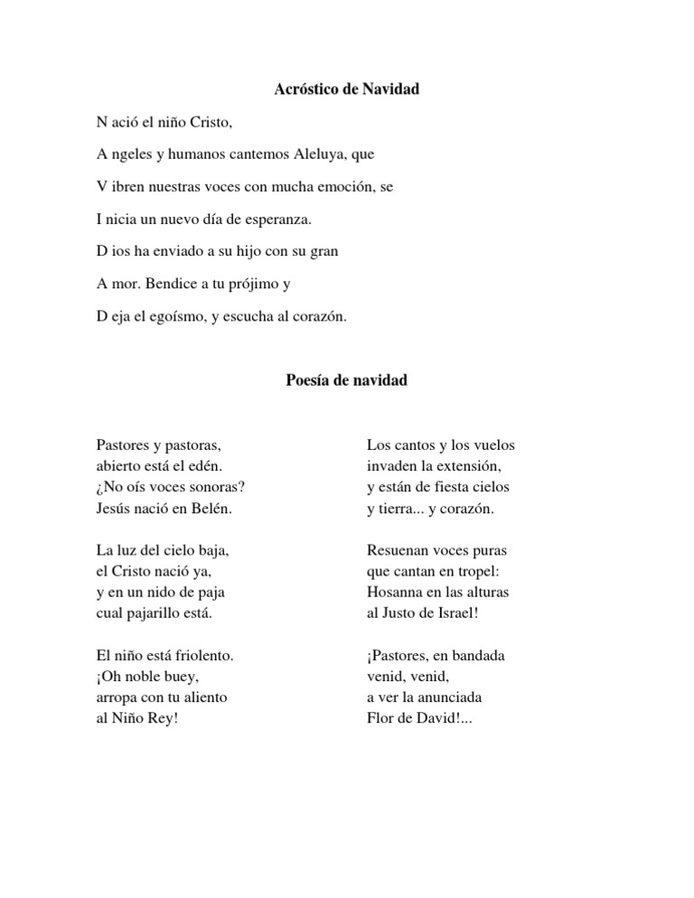 Acróstico Navideño de David | PDF | Arte | Poesía