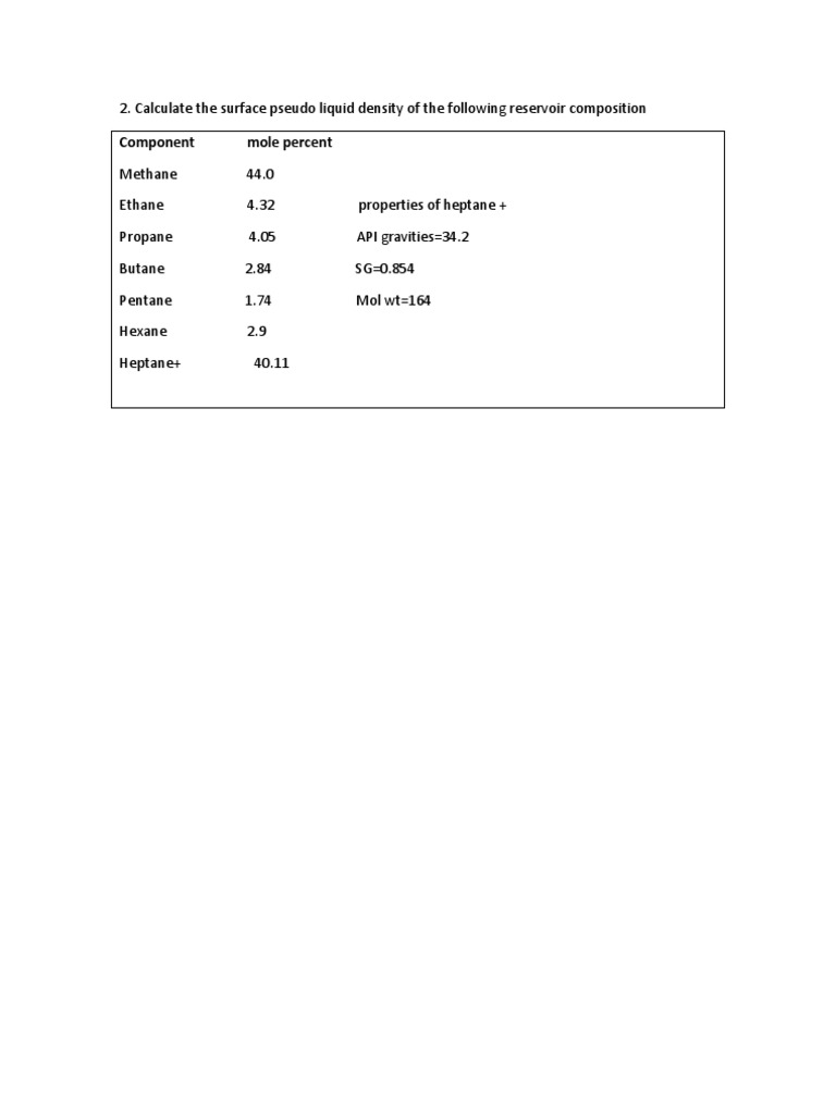 Surface Pseudo Liquid Density Calculation | PDF