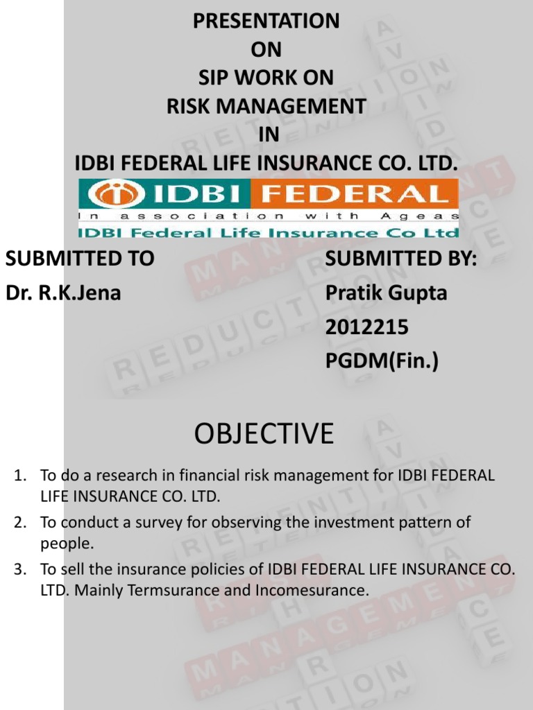 Sip Presentation in Idbi Federal | PDF | Swap (Finance) | Insurance