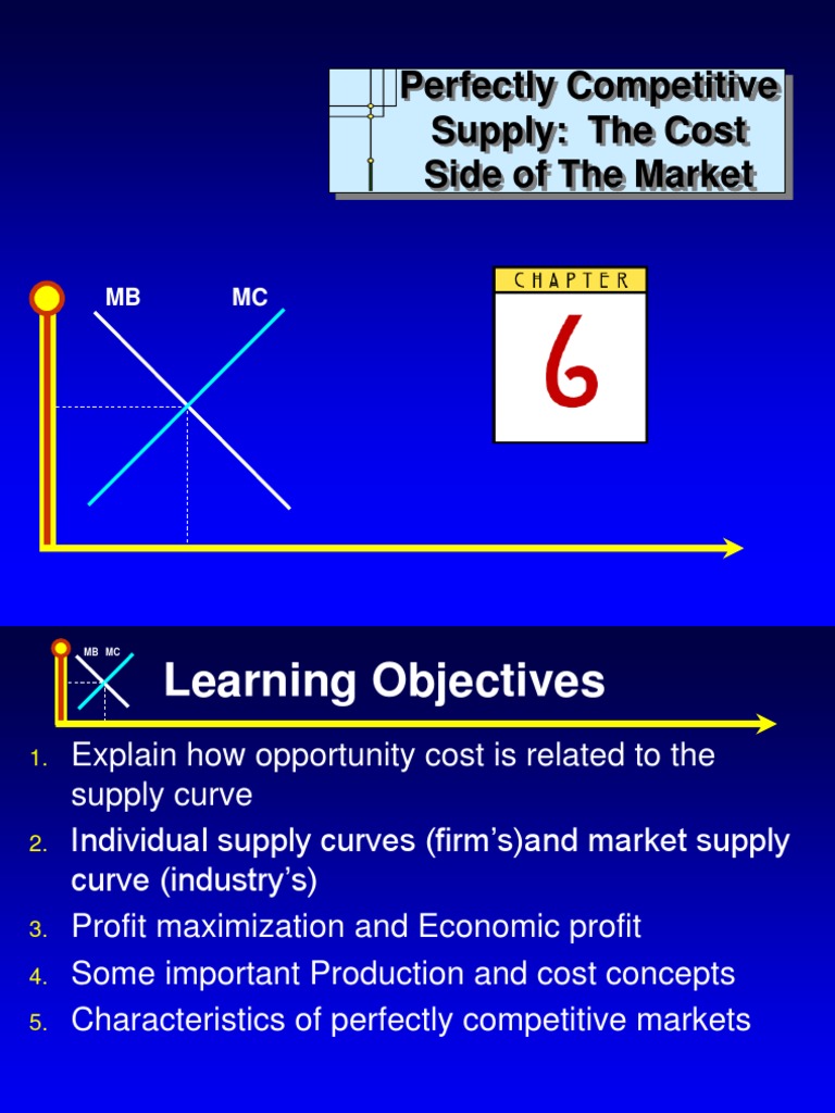 Perfectly Competitive Supply: The Cost Side of The Market: MB MC | PDF ...