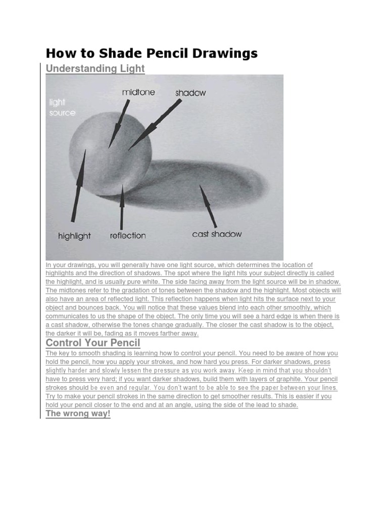 How To Shade Pencil Drawings | PDF | Shadow | Drawing