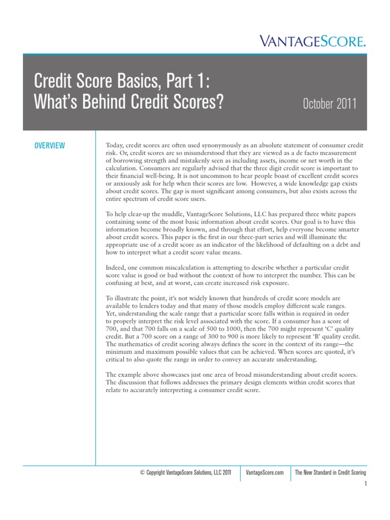 Credit Score Basics, Part 1 | PDF | Credit Score | Credit (Finance)