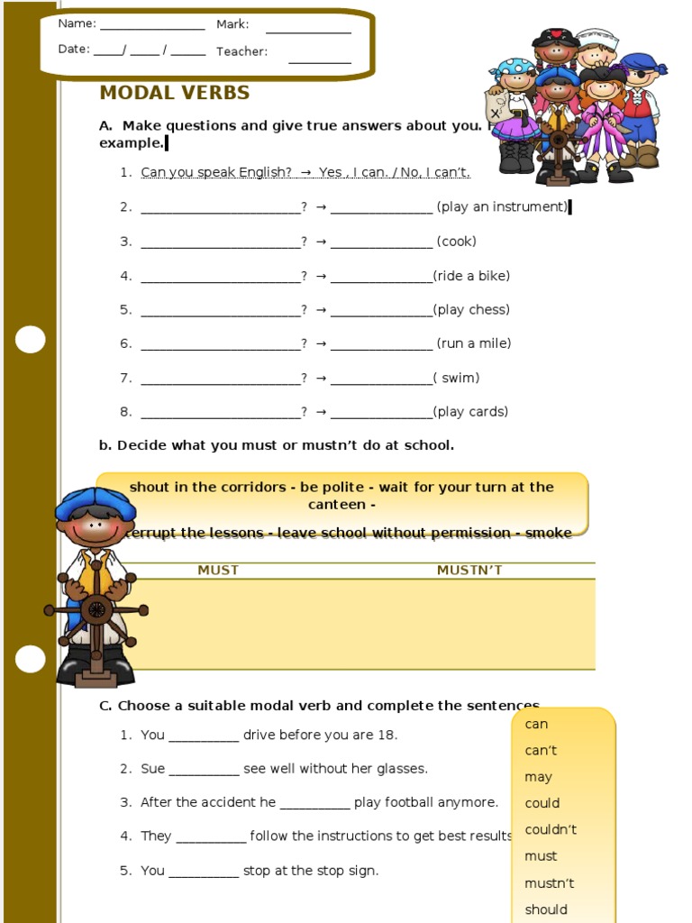 Modal Verbs Exercises for Students | PDF | Language Arts & Discipline
