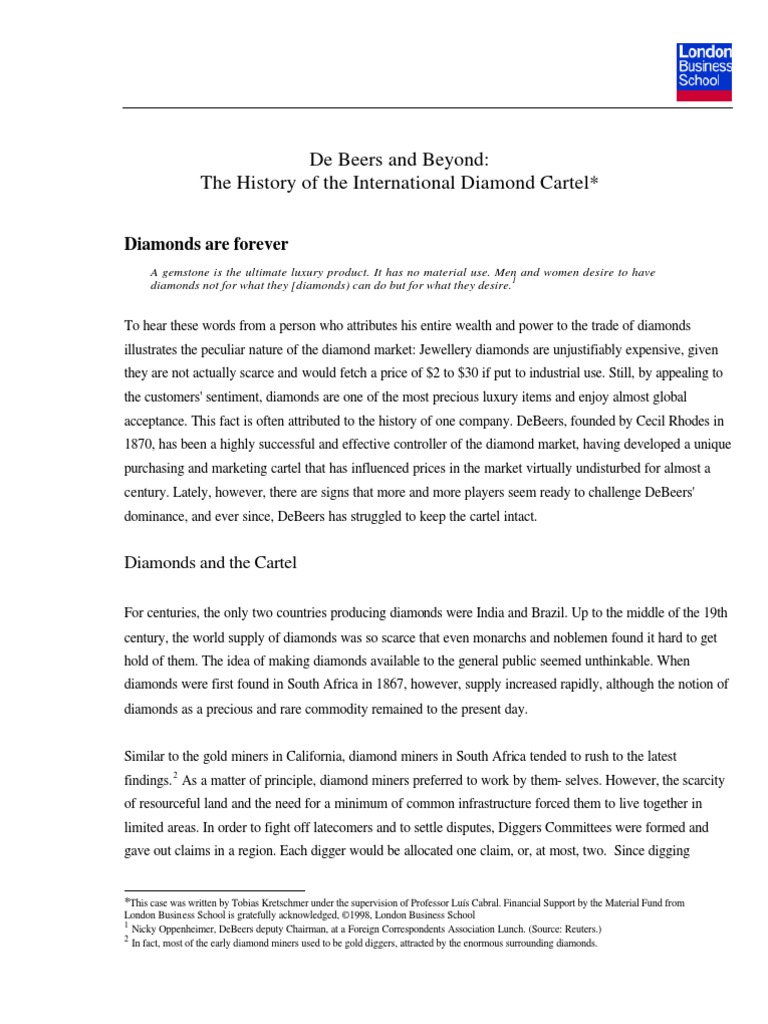 Lecture - Slides-Case de Beers and Beyond I | PDF | Cartel | Diamond