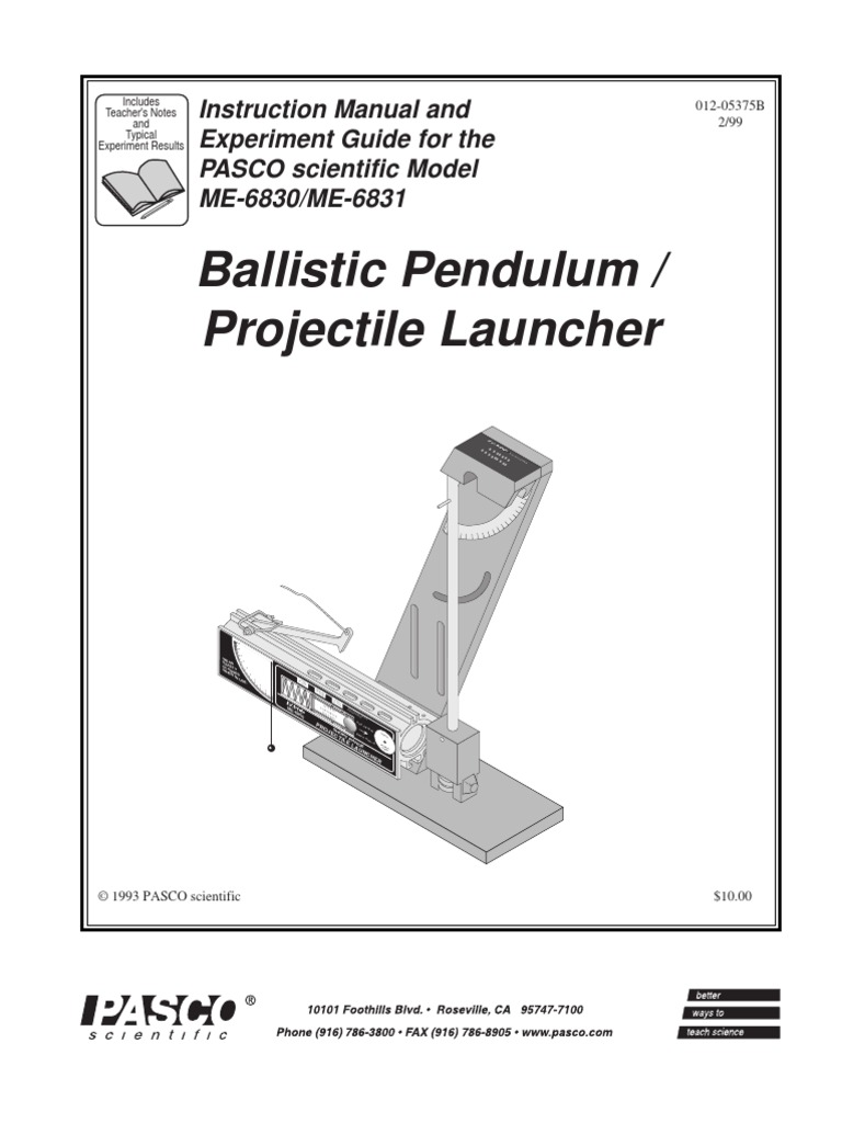 Ballistic Pendulum / Projectile Launcher | PDF | Collision | Momentum