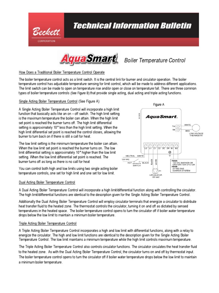 Boiler Temperature Control: (See Figure B) | PDF | Thermostat | Energy ...