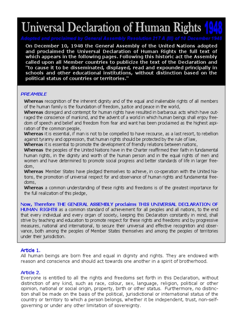 Adopted and Proclaimed by General Assembly Resolution 217 A (III) of 10 ...