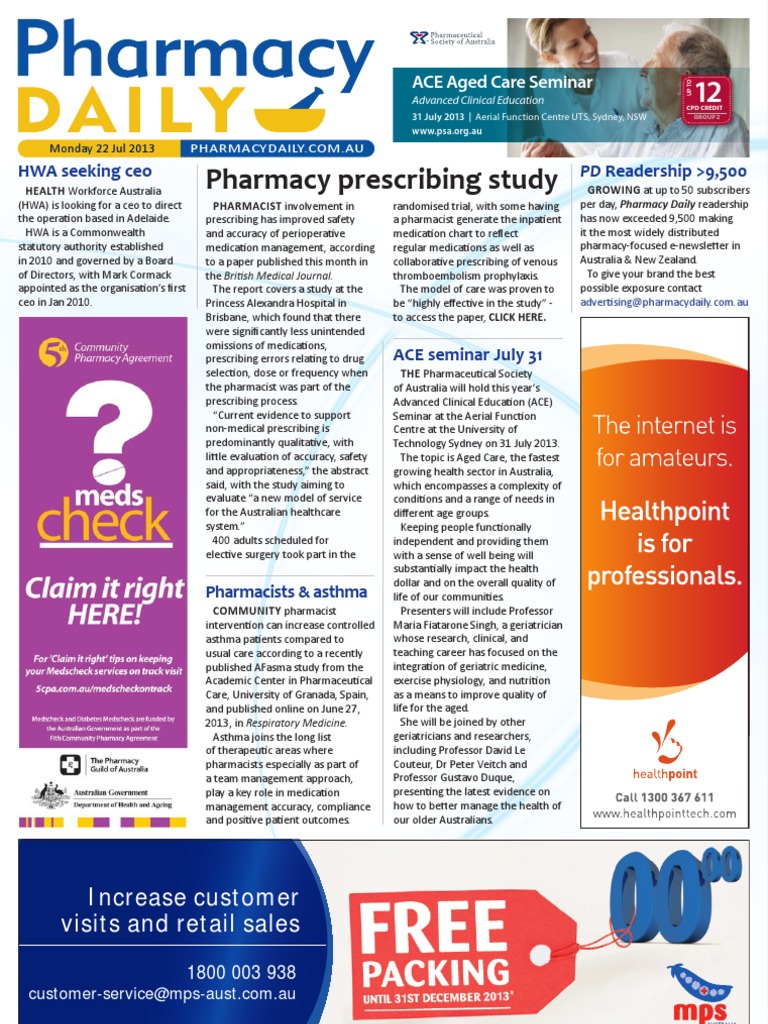 Pharmacy Daily For Mon 22 Jul 2013 - Prescribing Pharmacists, United ...