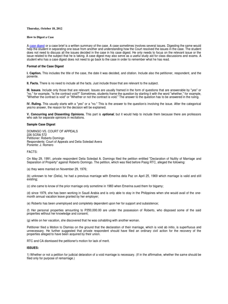 Case Digest Sample | PDF | Certiorari | Supreme Courts