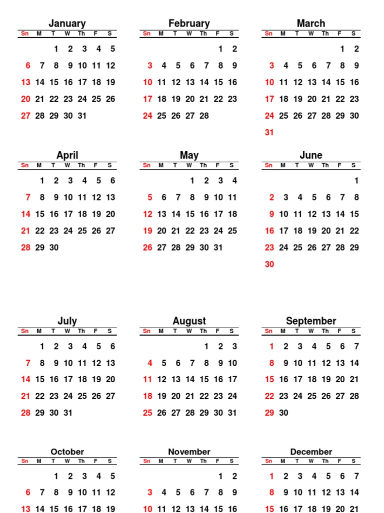 Monthly Calendar Overview | PDF