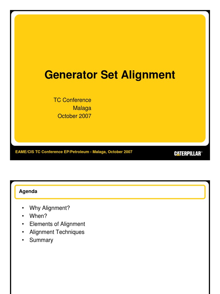 Generator Set Alignment | PDF | Bearing (Mechanical) | Engines