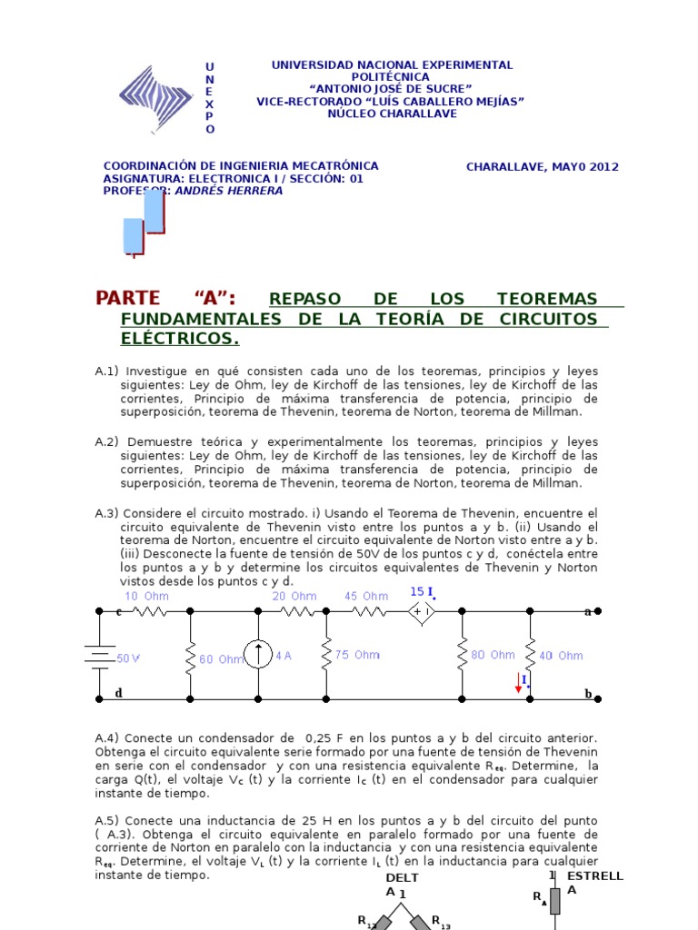 Guia de Problemas #1 Analisis de Circuitos RLC en Estado Transitorio ...