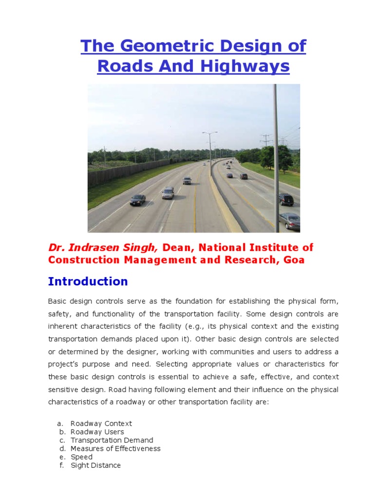 HIGHWAY DESIGN.pdf | Traffic | Road