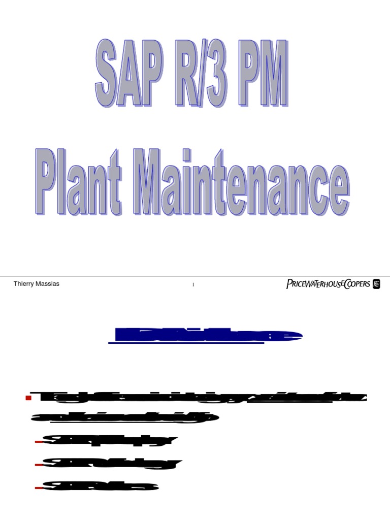 SAP Plant Maintenance Overview | PDF | Bearing (Mechanical) | Logistics