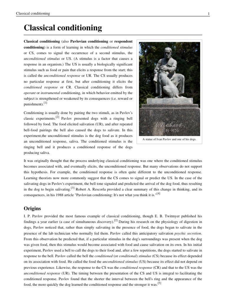 Classical Conditioning Explained | PDF | Classical Conditioning | Psychological Theories