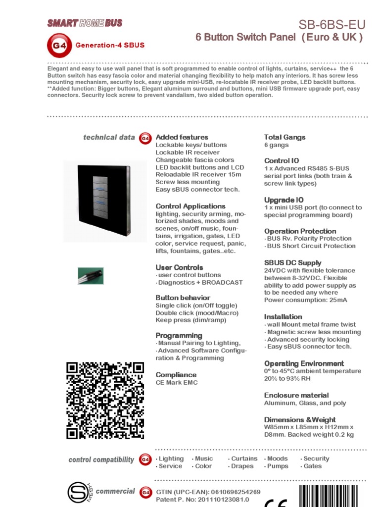 SmartBus G4 6B (Data Sheet) V2.0 | PDF