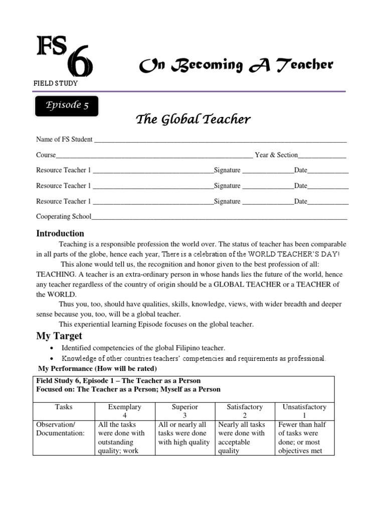 FS 6 Episode 5 and 6 | PDF | Competence (Human Resources) | Learning