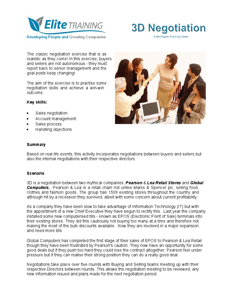 3D Negotiation Details | Download Free PDF | Sales | Negotiation