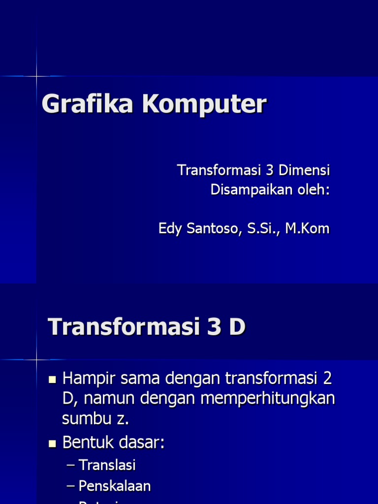 Transformasi 3D untuk Mahasiswa | PDF | Sains & Matematika