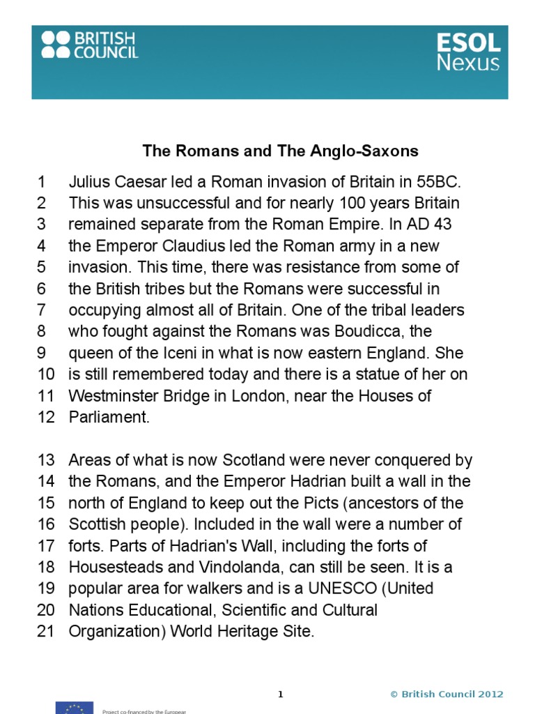 The Romans and The Anglo-Saxons | PDF | History