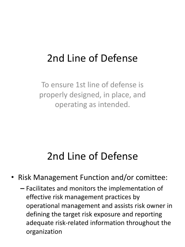 Second Line of Defense in Risk Management | PDF | Business