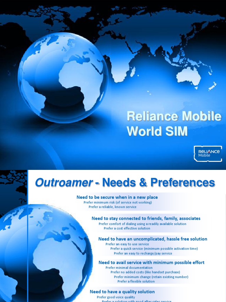 Reliance Sim Card | PDF | Prepaid Mobile Phone | Mobile Phones