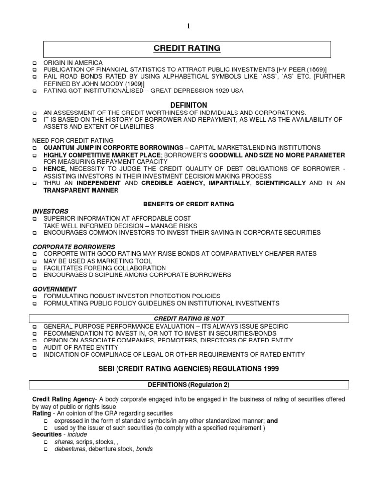 Credit Rating Agencies Explained | PDF | Credit Rating | Securities ...