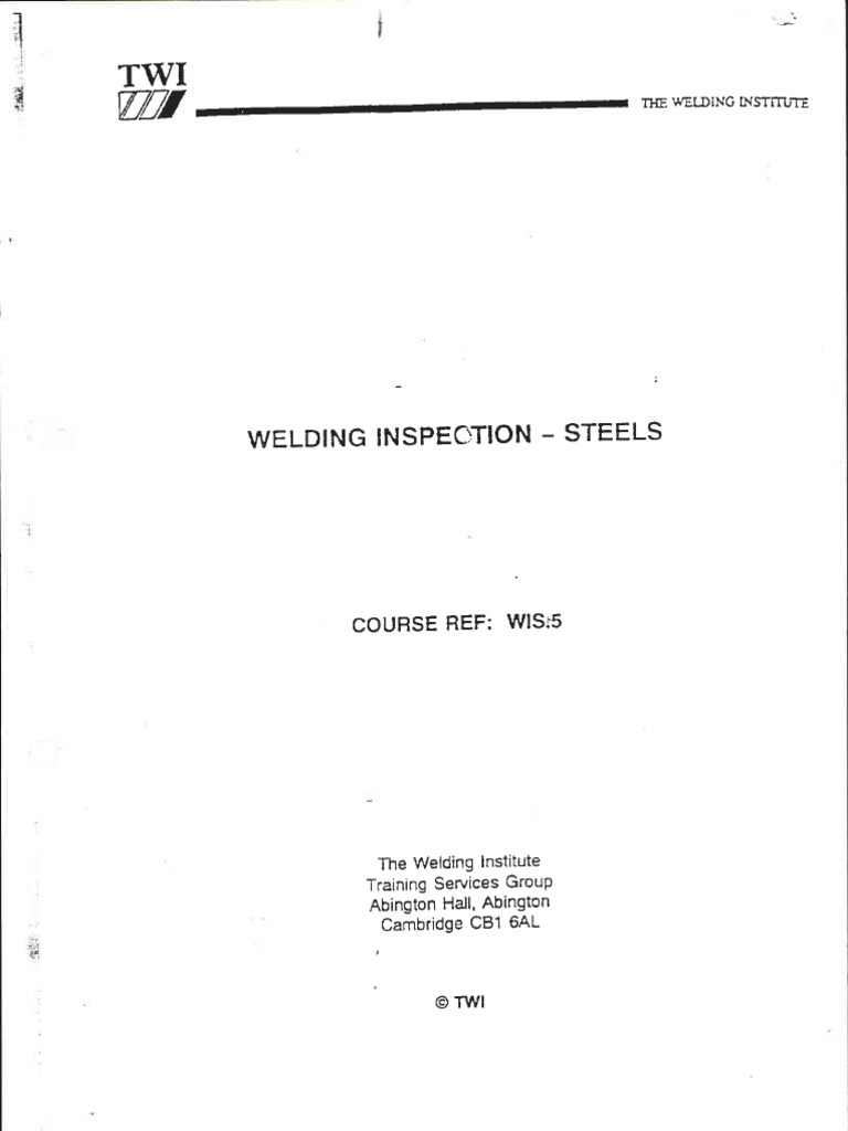 TWI CSWIP Welding Inspection - Steel (Course WIS-5) | PDF