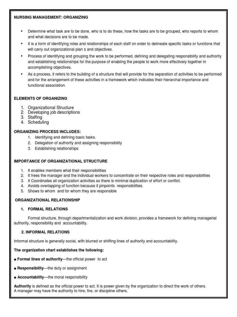 Nursing Management | Organizational Structure | Nursing