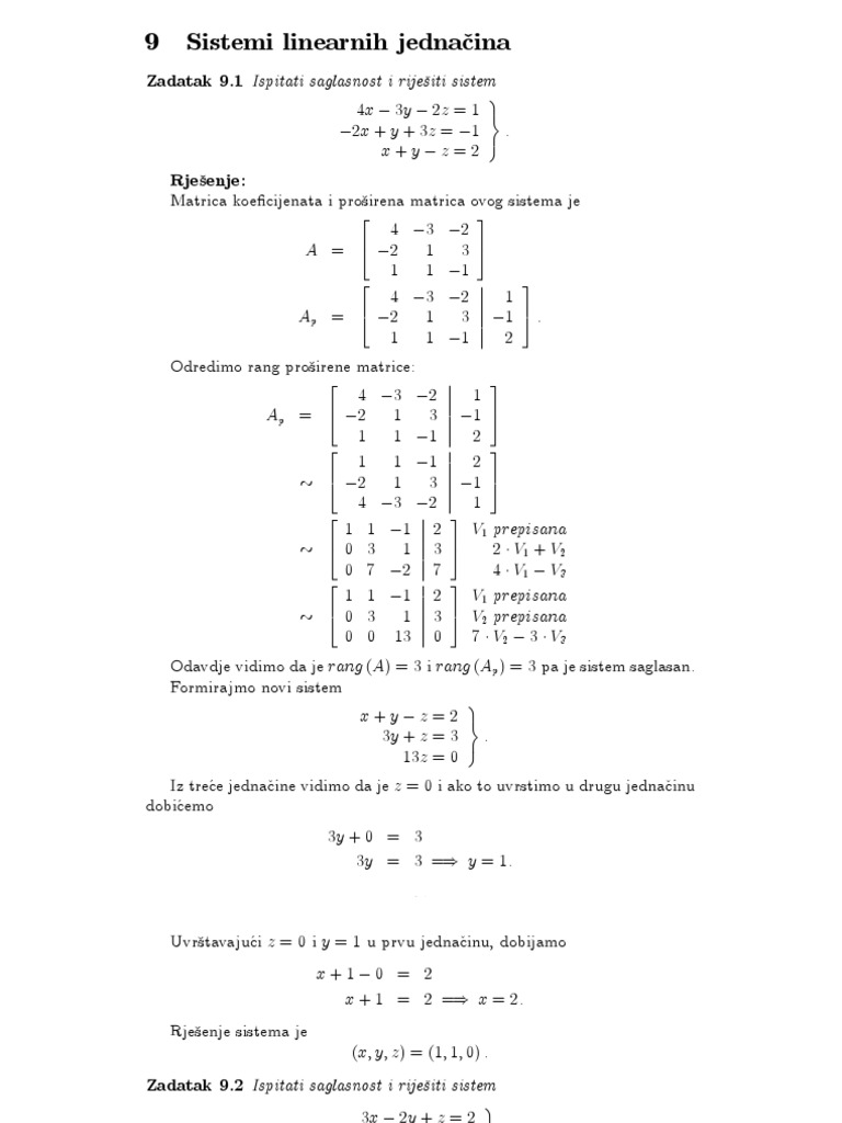 Sistemi Jednacina | PDF