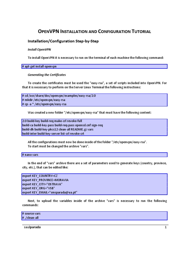 OpenVPN Installation and Configuration Tutorial | PDF | Transport Layer ...
