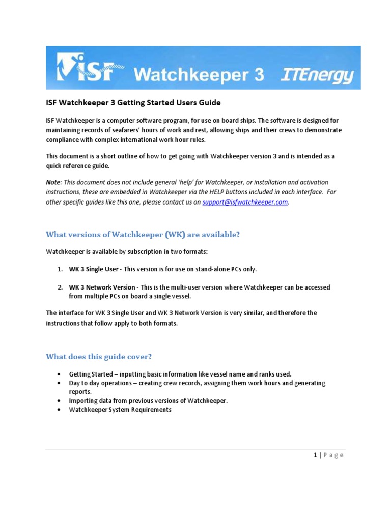 ISF WK3 Getting Started Users Guide | PDF | Windows Xp | Microsoft Windows