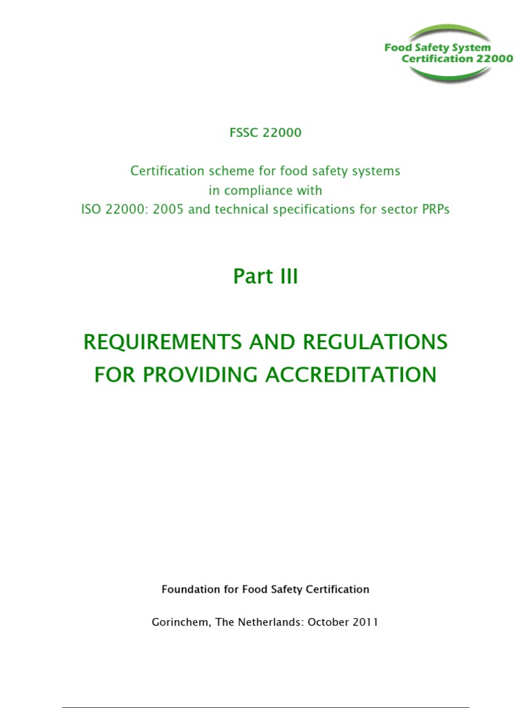 FSSC 22000: Foundation For Food Safety Certification | PDF | Regulatory ...