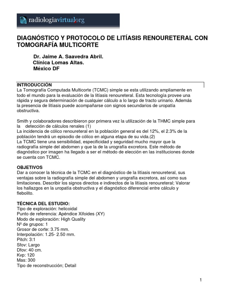 UROTEM Protocolo | PDF | Diagnostico medico | Imagenes medicas