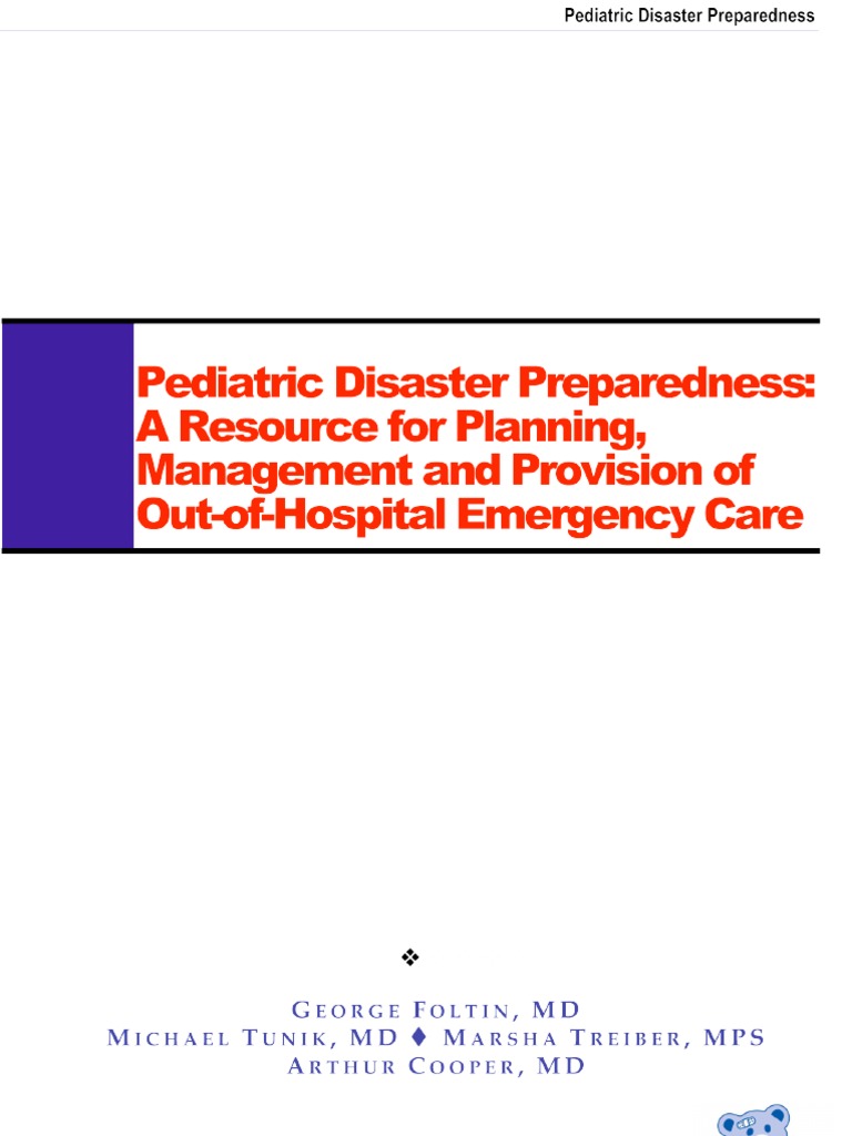 Pediatric Disaster Preparedness | PDF | Emergency Medical Services ...