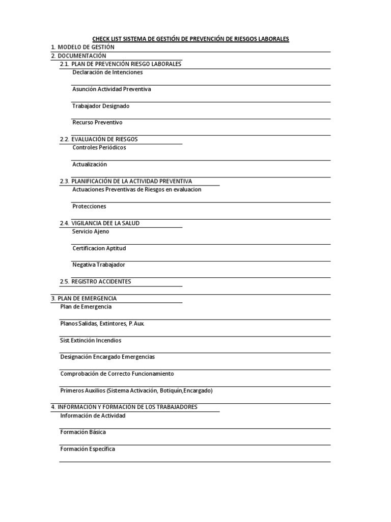 Check List PRL | PDF