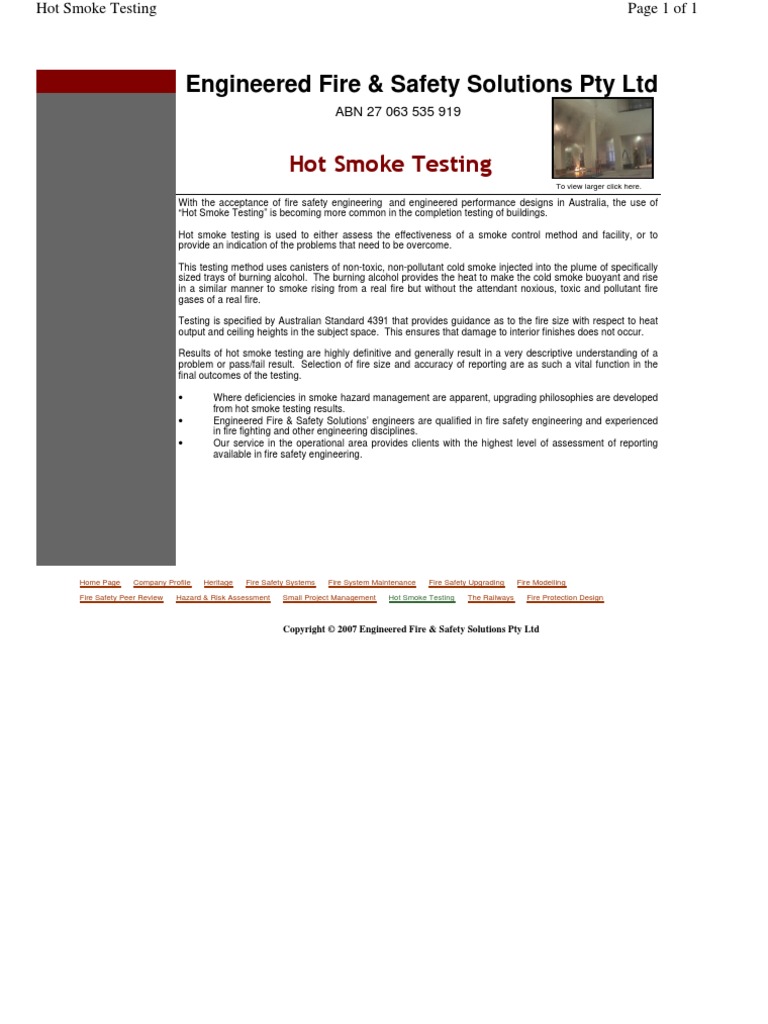 Hot Smoke Testing | PDF