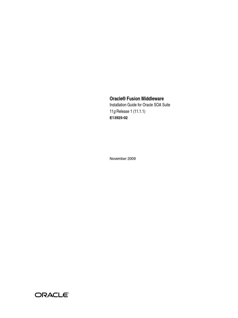 Installation Guide For Oracle Soa Suite Pdf Oracle Database Oracle Corporation
