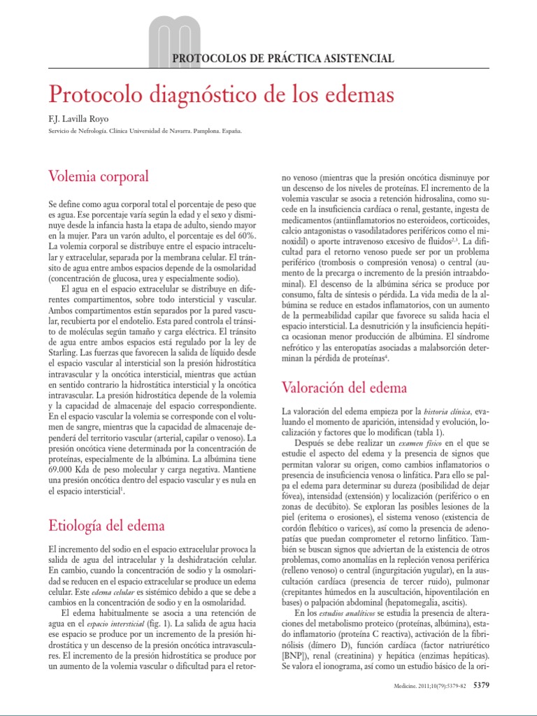 Protocolo Diagnóstico Edema | PDF | Edema | Medicina CLINICA