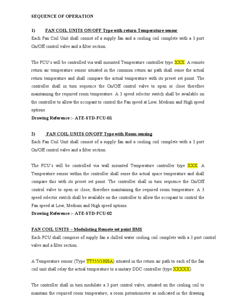 BMS Sequence of Operations | PDF | Hvac | Mechanical Fan