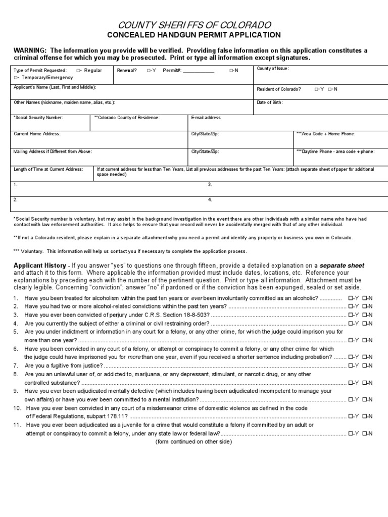 CCWP Form Renewal | PDF | Concealed Carry In The United States | Felony
